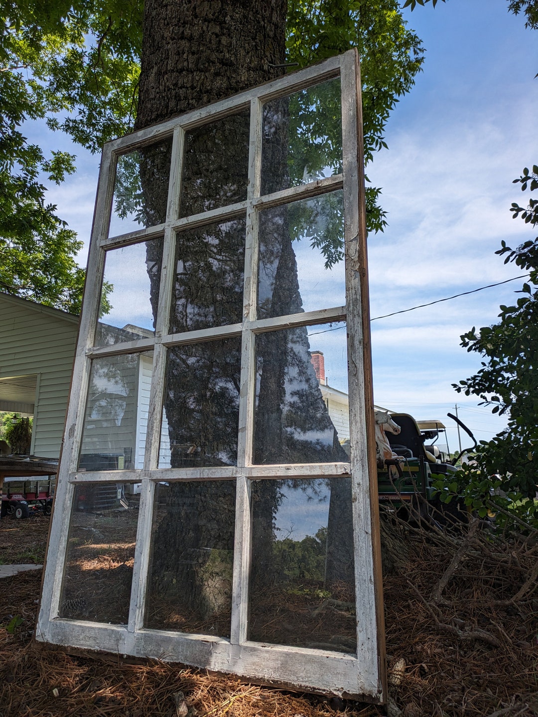 Vintage Authentic Reclaimed Antique Window Pane Sash Extra Large 62x36 ...