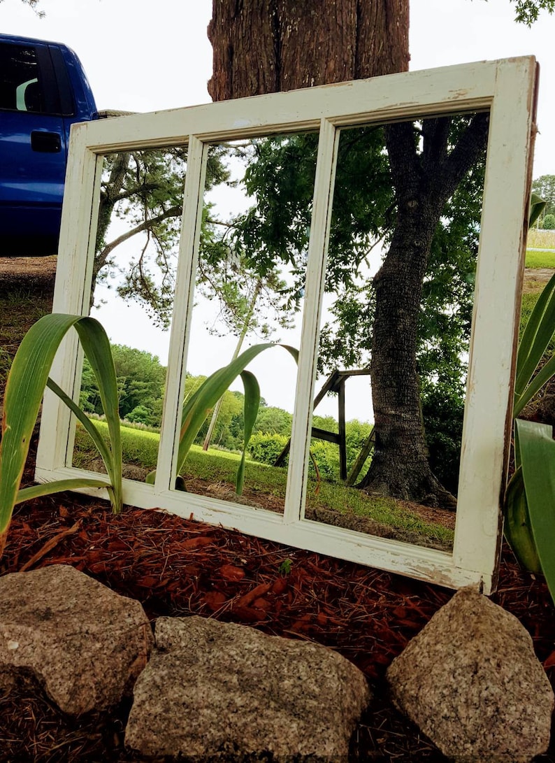 Three Pane 3 Pane Mirror Antique Salvage Wood Window Frame - Etsy