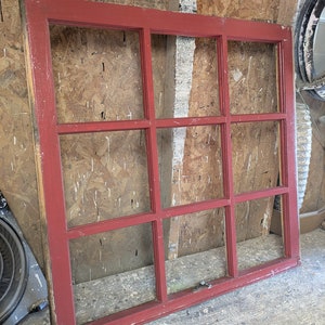 Vintage Antique Farm Window Sash Frame 9 Pane Very Old Rustic Cottage ...