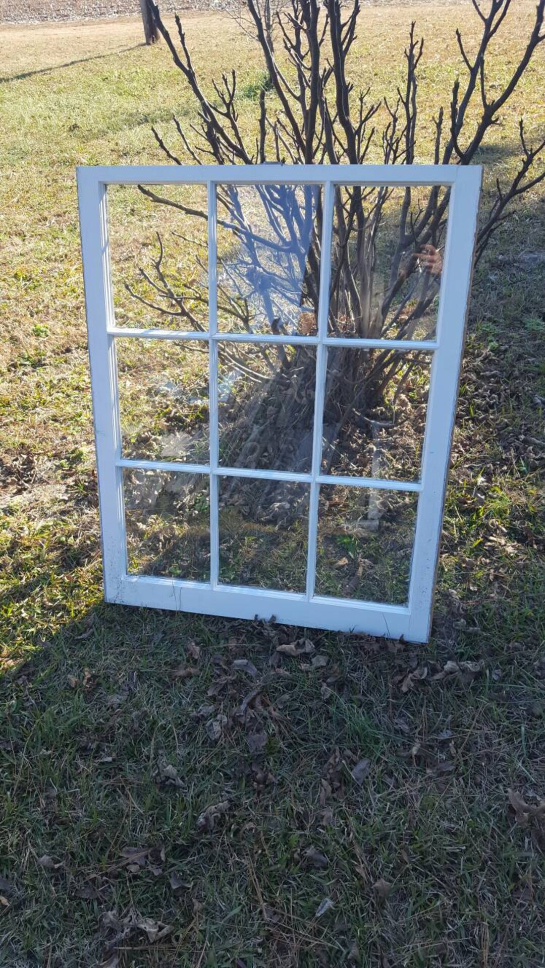 Nine 9 Pane Vintage Farm House Antique Wood Window Frame Sash Wedding ...