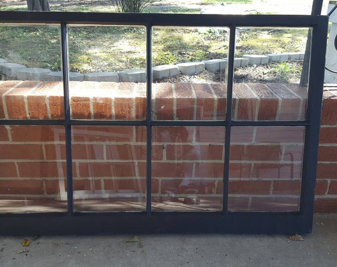 40x32 EXTRA LARGE 8 Pane Old Antique Shabby Vintage Window Sash Black ...