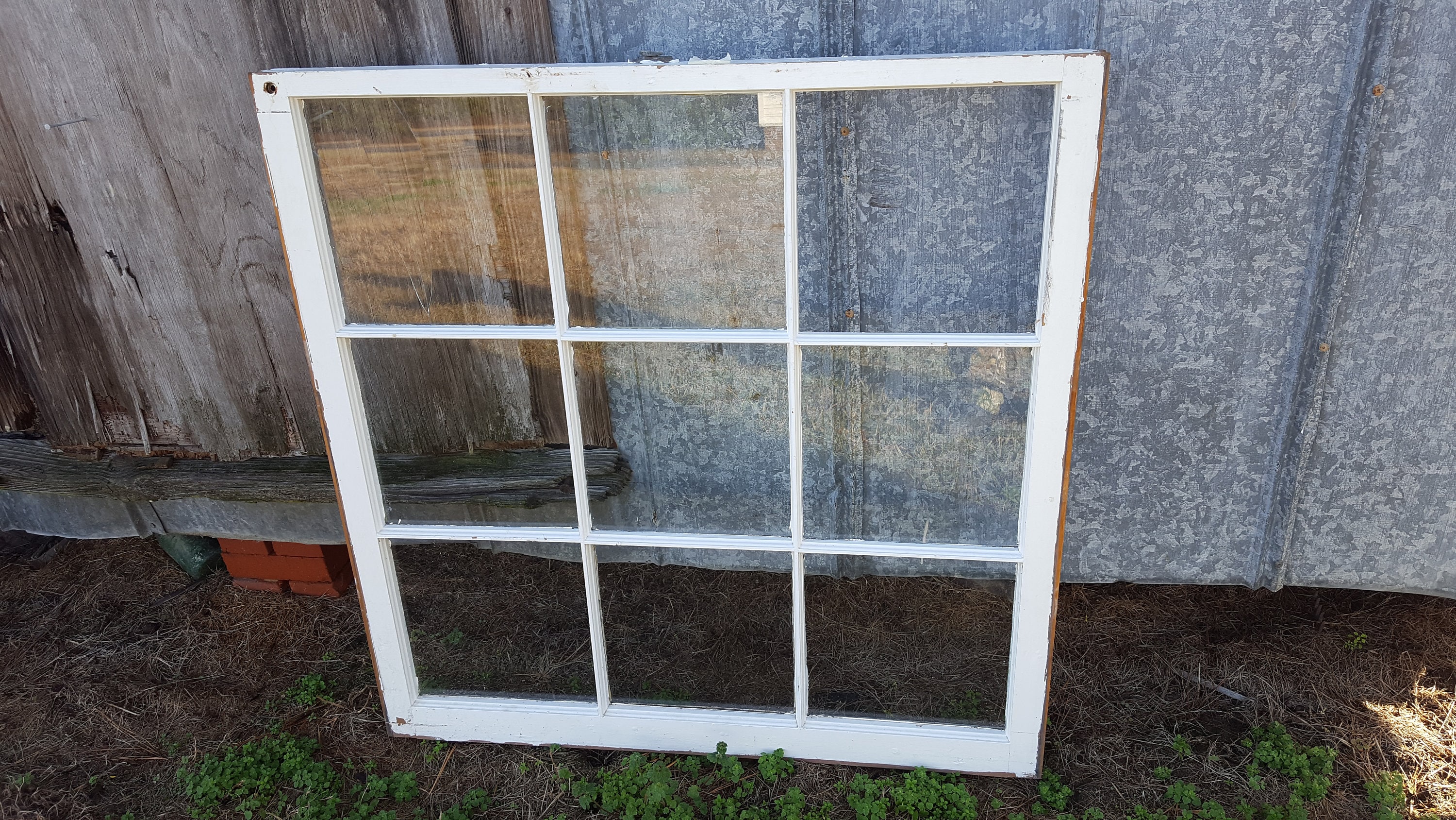 Vintage Authentic Reclaimed Antique Window Pane 9 Pane 40x32 | Etsy