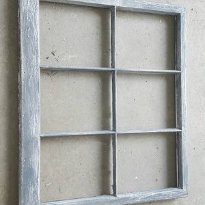 6 Pane Vintage Antique Wood Farm Window Distressed Frame Sash Gray *no ...
