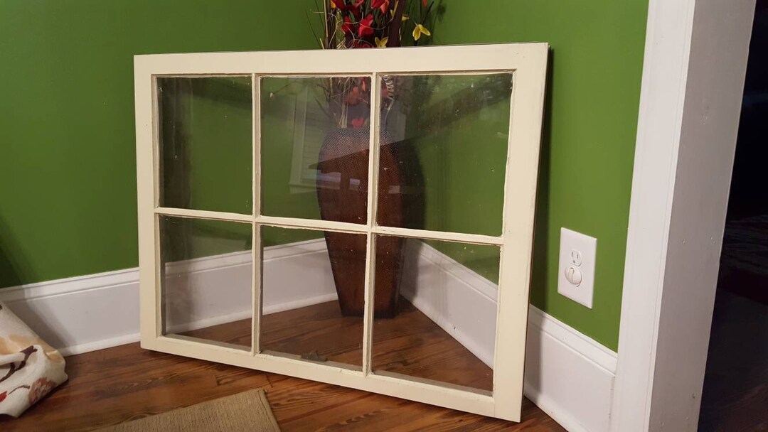 Architectural Salvage - Antique Farm Window Sash Frame 6 Pane 36x27 ...