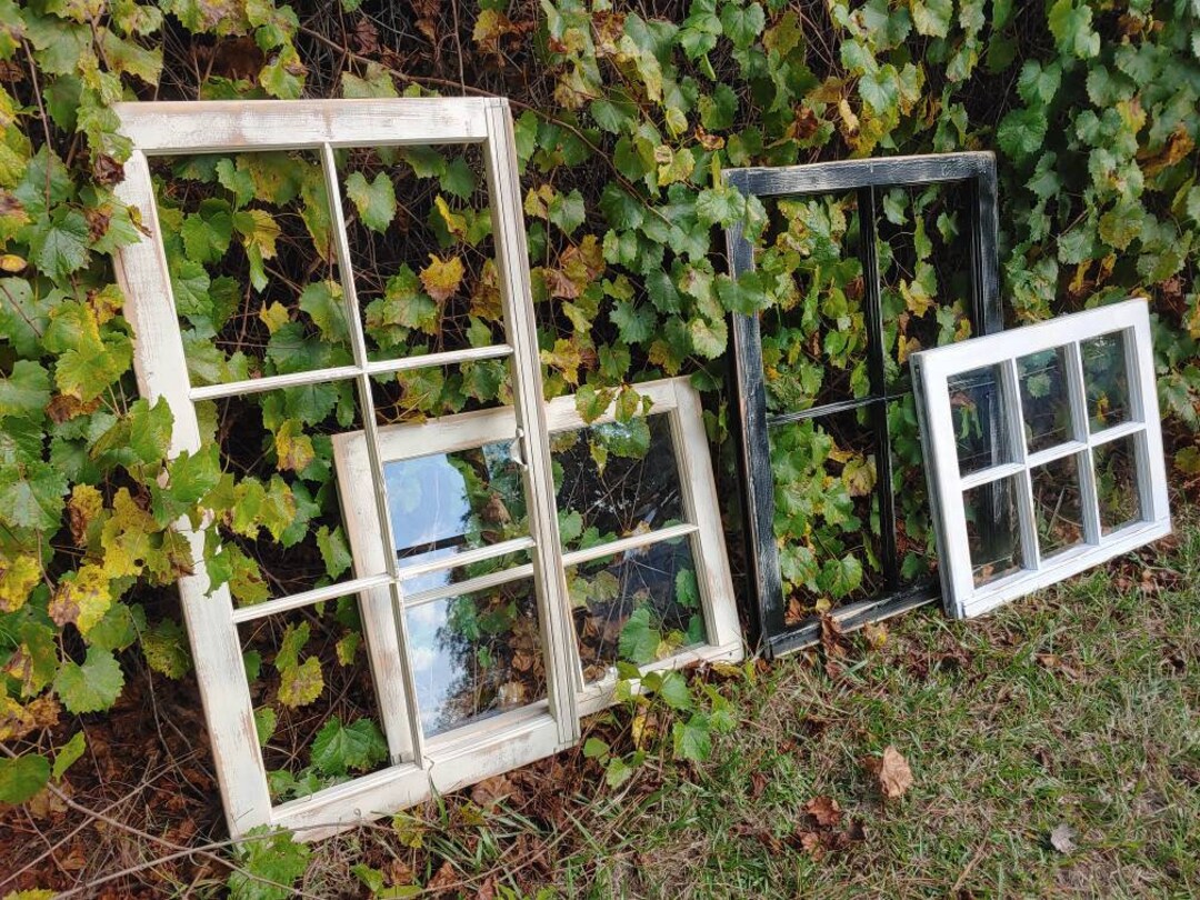 Architectural Salvage ~ Antique Window Sash COLLAGE 4 Pieces, Two With ...