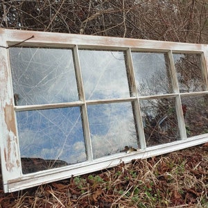 Vintage Antique Farm Window Sash Frame 8 Pane Very Old Rustic Eight ...