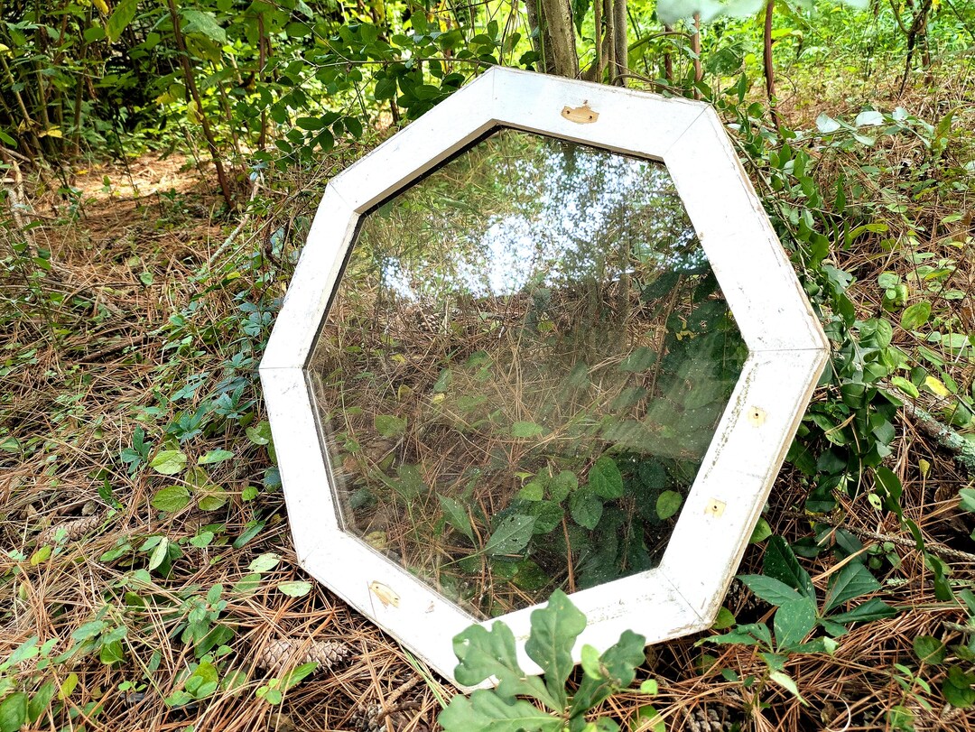 Very Cool Octagon Window Beautiful Antique Wooden Frame Historic Window ...