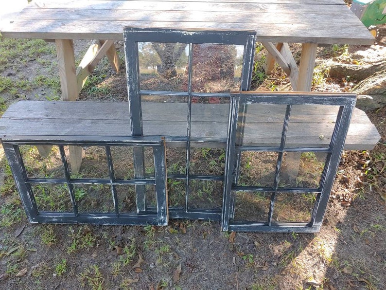 Antique Window Sash Frames Beautiful Set of 3 Black - Etsy