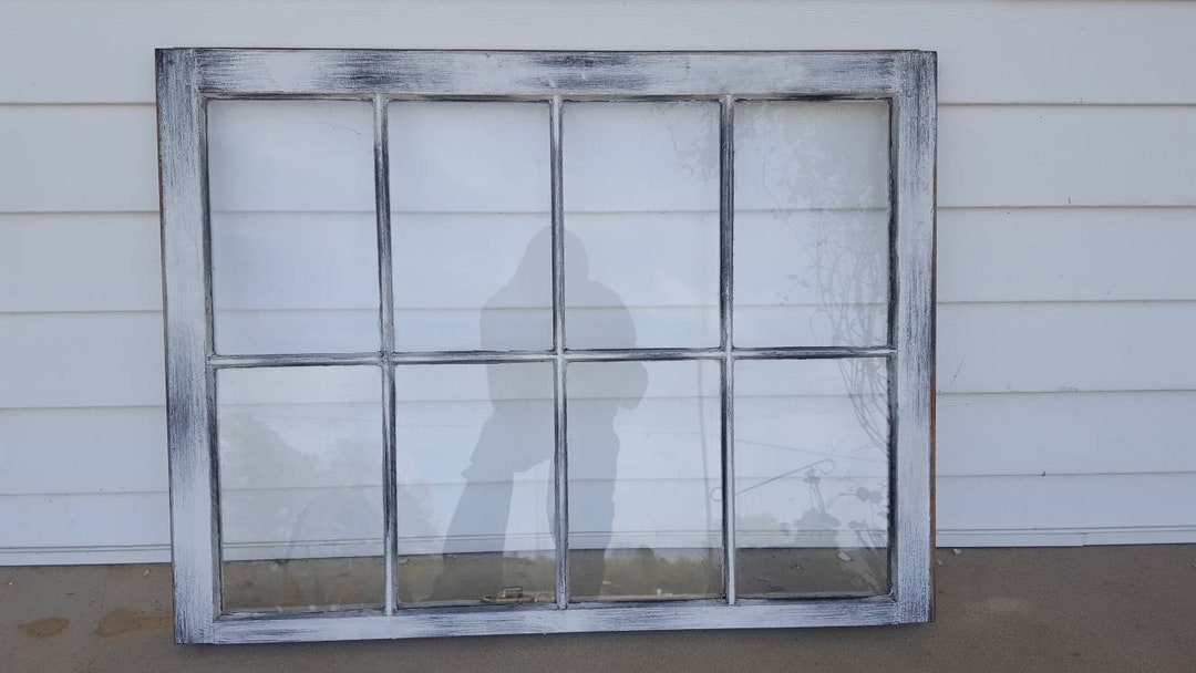 8 Pane Vintage Sash Window 36x27 Distressed Rustic Custom Painted ...