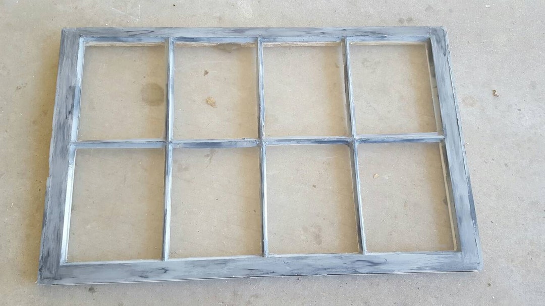Shabby Chic Distressed Rustic 8 Pane 40x27 Gray Vintage Window Sash ...