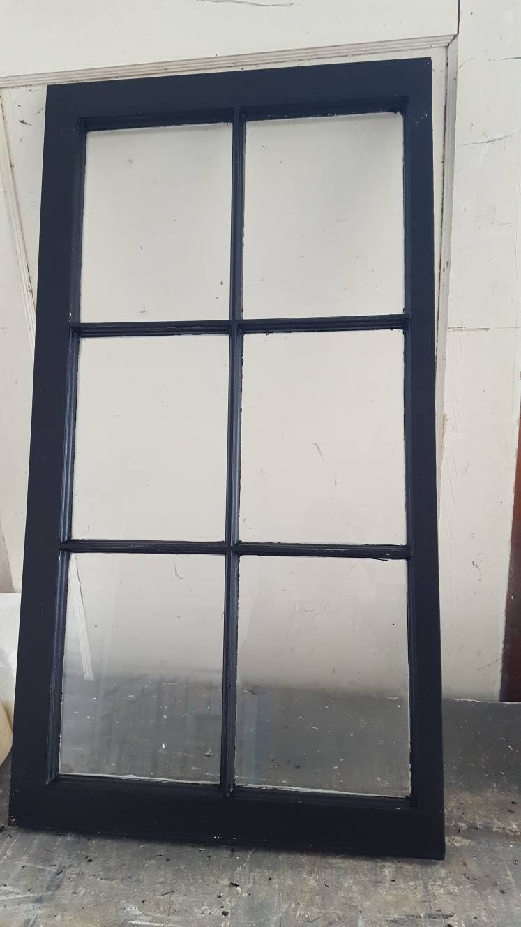 36x20 Old Antique Shabby Vintage Window Sash Painted Black | Etsy