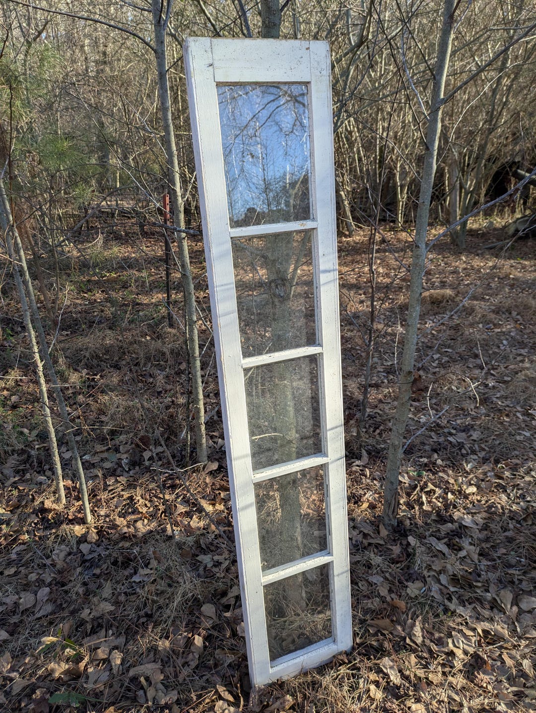 Antique Window Frame Sash, Rustic Farmhouse Decor Transom 5 Panel ...