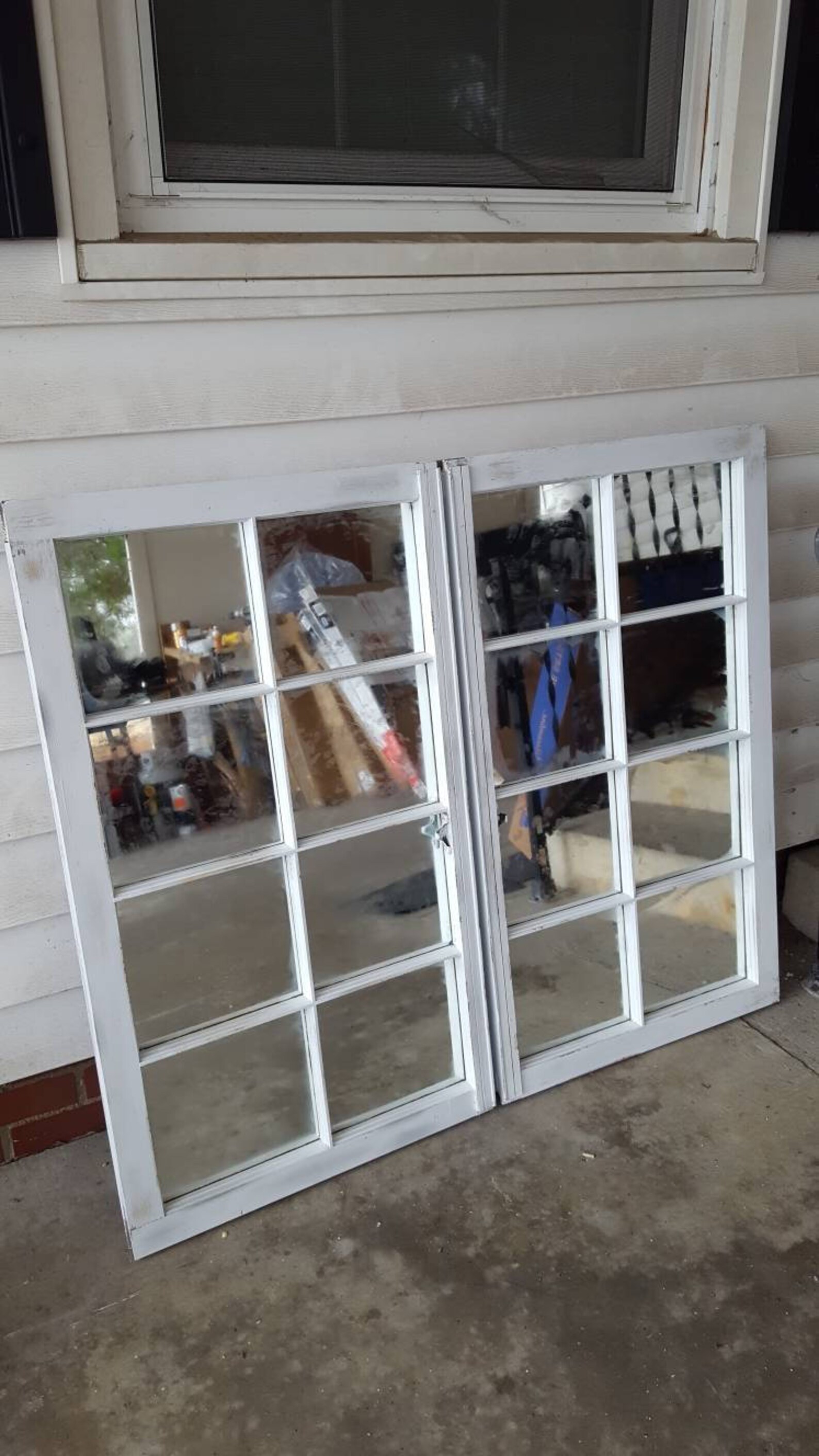 8 Pane Vintage Antique Wood Window Frame Sash Farm House | Etsy