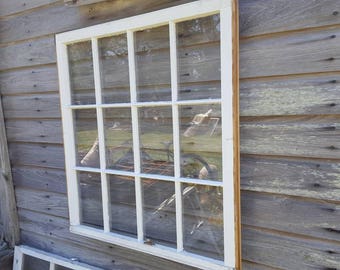Vintage Antique Farm Window Sash Frame 12 Pane Very Old Rustic Cottage ...