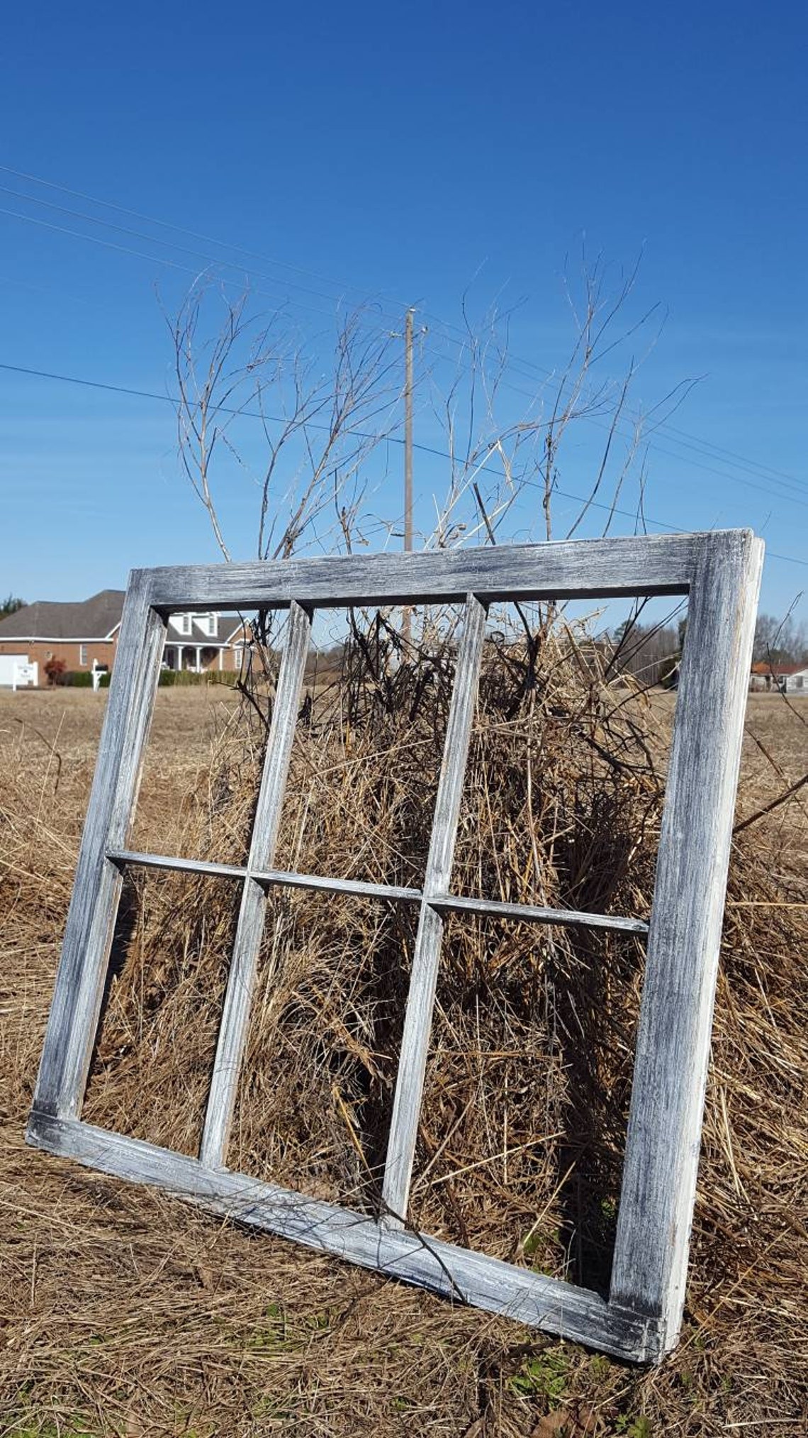Vintage Antique Farm Window Sash Frame 6 Pane 32x27, "driftwood" Style ...
