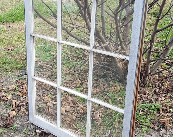Nine 9 Pane Vintage Farm House Antique Wood Window Frame Sash Wedding ...