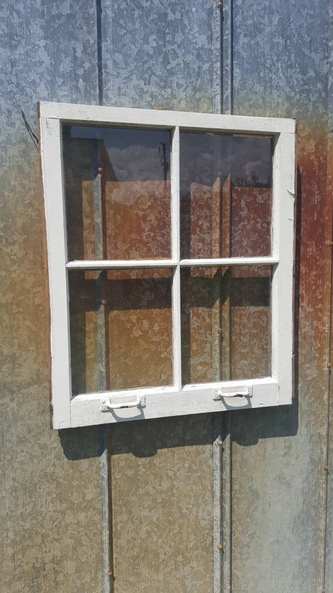 28X24 4 Pane Old Antique Shabby Vintage Window Sash Reclaimed With ...
