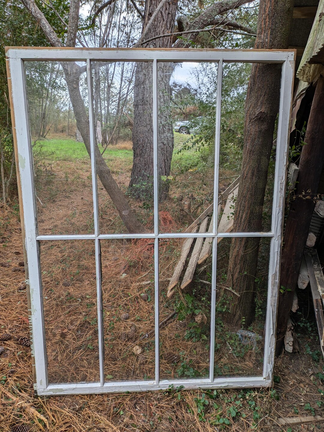 Vintage Antique Farm Window Sash Wood Authentic Antique Window, HUGE ...