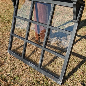 9 Pane Distressed Black 9 Pane Old Antique Shabby Vintage Window Sash ...