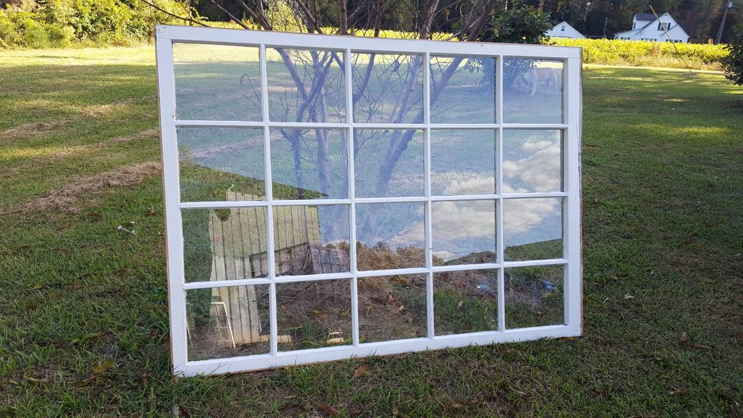 Vintage Antique Farm Window Sash Frame Twenty Pane 20 Pane Picture ...