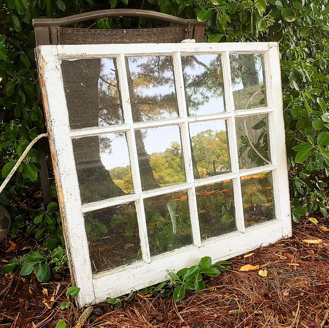 Architectural Salvage Antique Farm Wood Window Sash Frame 12 Pane ...