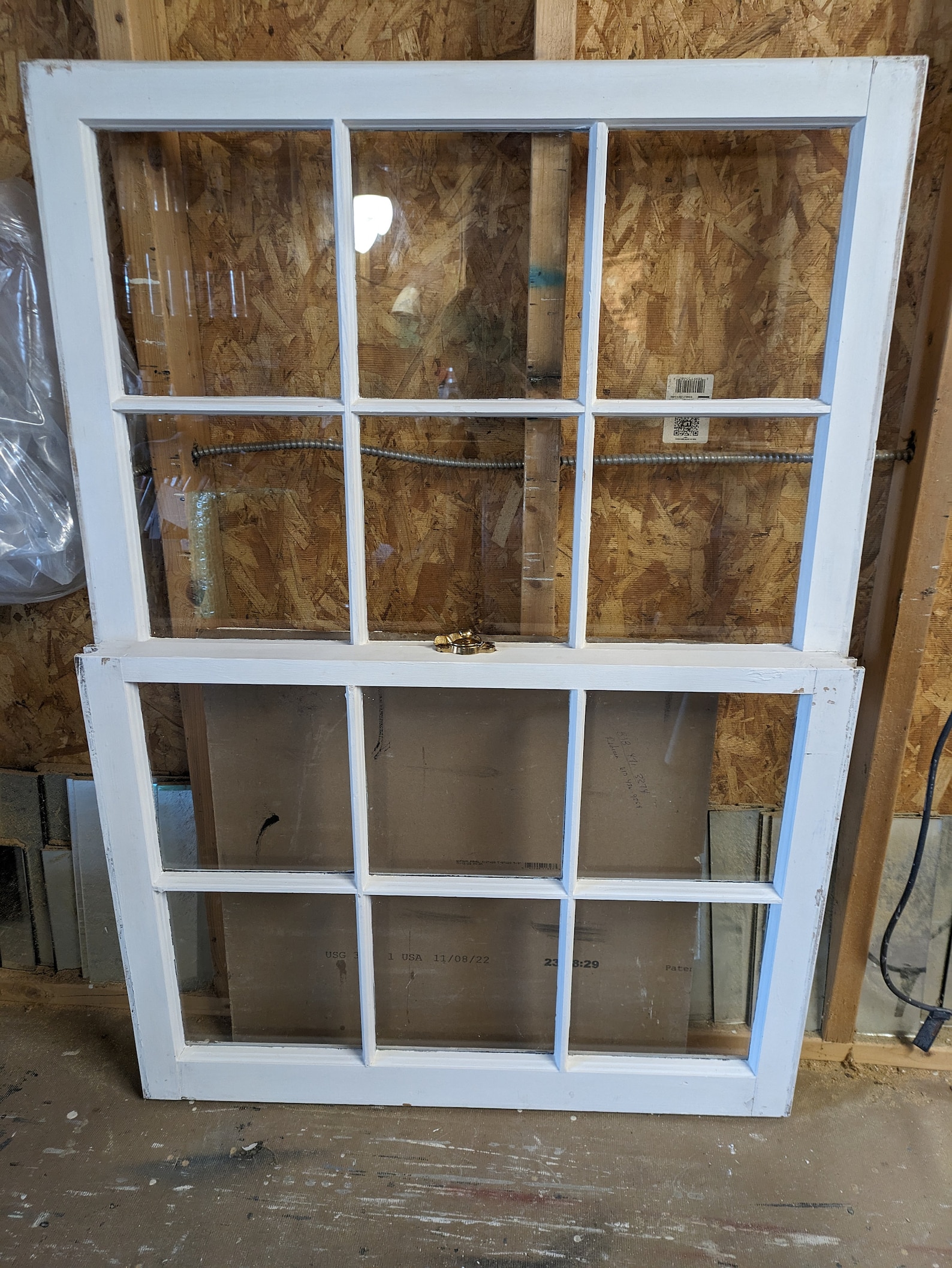 Complete Set Window Frame Sashes, Upper and Lower With Hardware ...