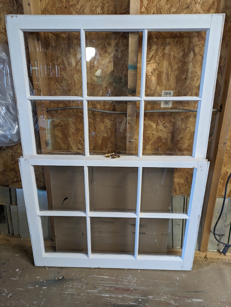 Complete Set Window Frame Sashes, Upper and Lower With Hardware ...