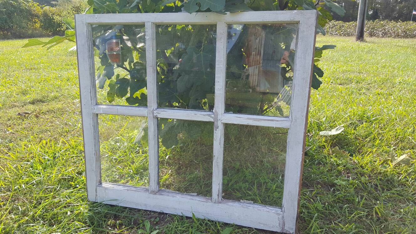 Vintage antique farm window sash frame 6 pane 32X28 very old | Etsy