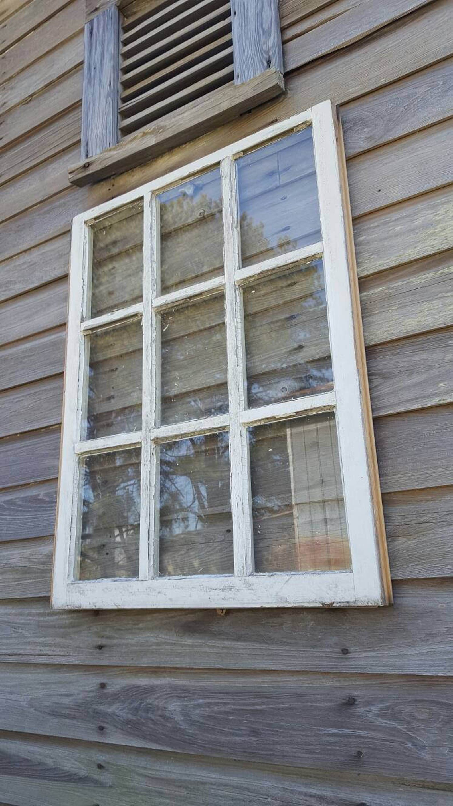 Vintage Antique Farm Window Sash Frame 9 Pane 40x28 Very Old - Etsy