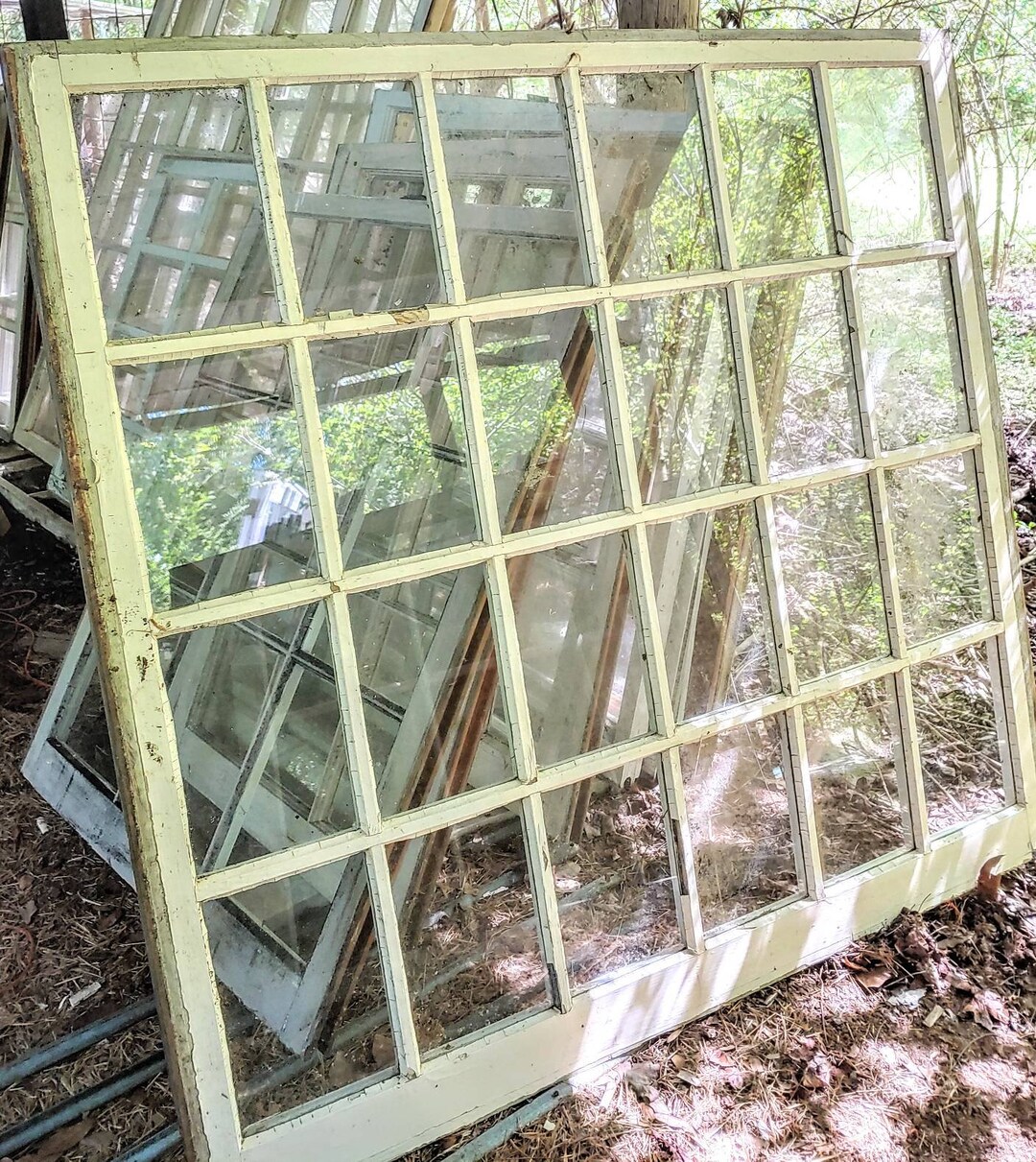 Vintage Antique Farm Window Sash Frame Picture Window 46x48 24 Panes ...