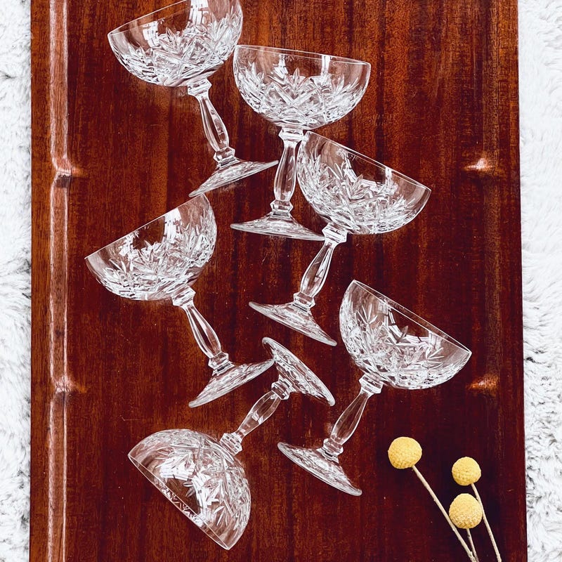 Vintage Coup Glass Set - Etsy