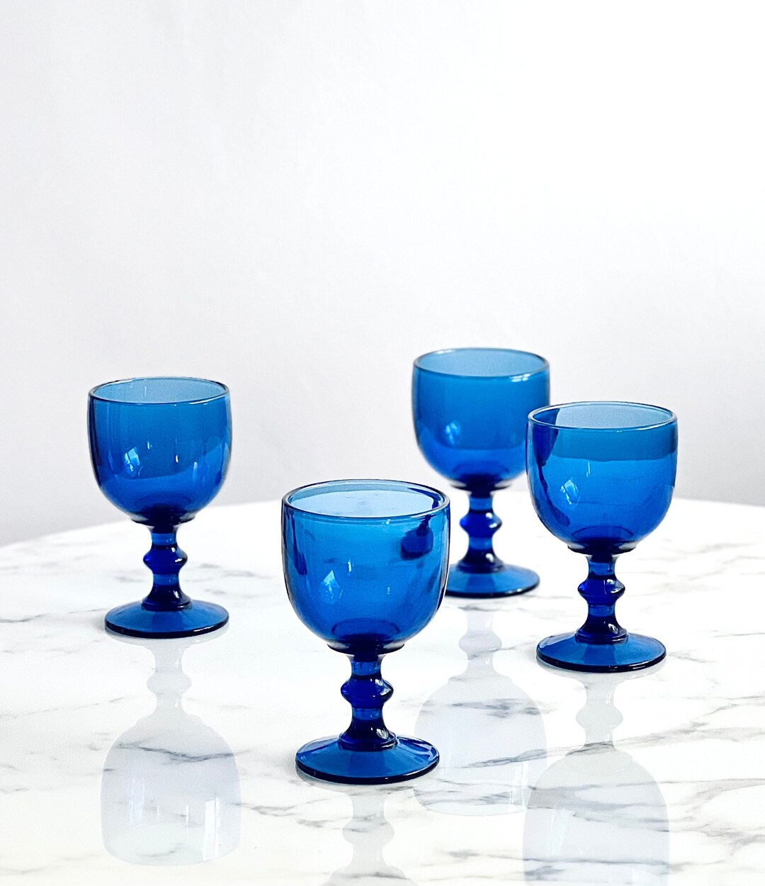 Vintage Blue Goblets | Imperial Glass Hoffman House Ultra Blue Pattern ...