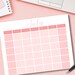 Monthly Calendar Pink Calendar Perpetual Monthly Calendar - Etsy