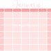 Monthly Calendar Pink Calendar Perpetual Monthly Calendar - Etsy