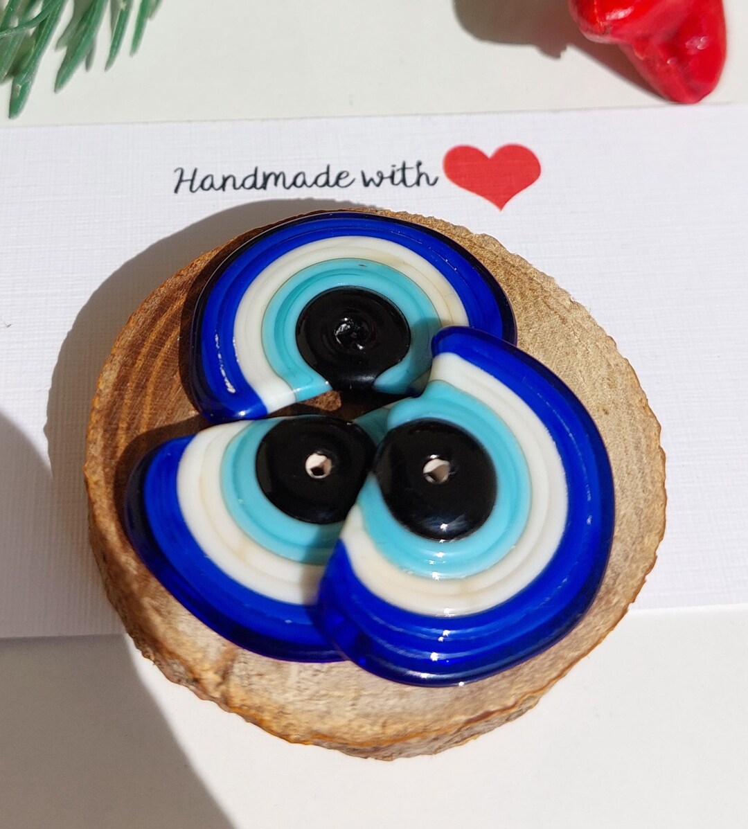 Lampwork Disc Evil Eye or Chakra Bead Pair 0f 2 - Etsy