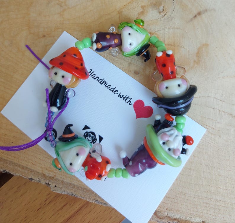 Lampwork Halloween Fairy Angel Bead Set of 6 - Etsy