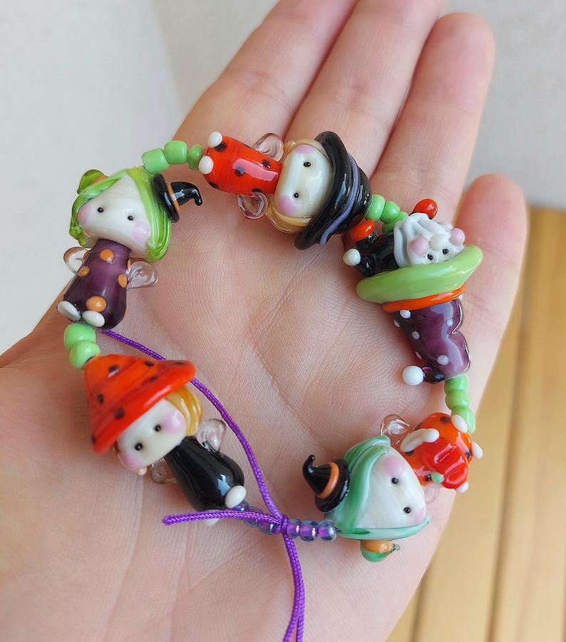 Lampwork Halloween Fairy Angel Bead Set of 6 - Etsy