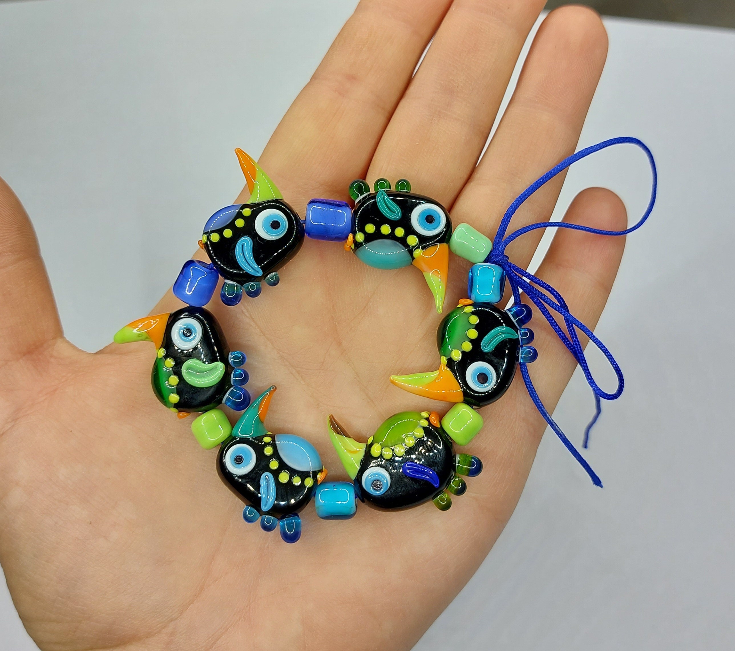 Lampwork Glass Toucan Bird Beads, Glass Toucan Beads, Whimsical Toucan ...