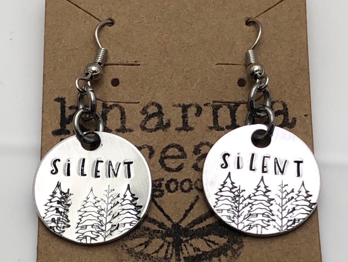 Silent Trees Dangle Phish Inspired Hand Stamped Earrings - Etsy