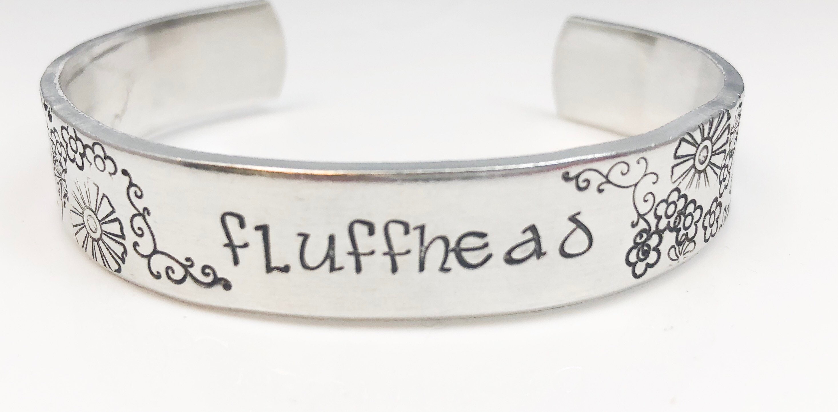 Fluffhead Hand Stamped Metal Cuff Bracelet FREE SHIPPING - Etsy