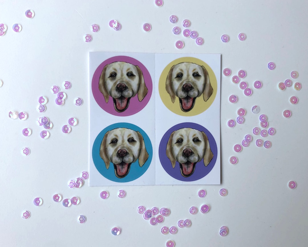 Labrador, Golden Retriever Dog Stickers| Pack of 4 | Vinyl, Glossy ...