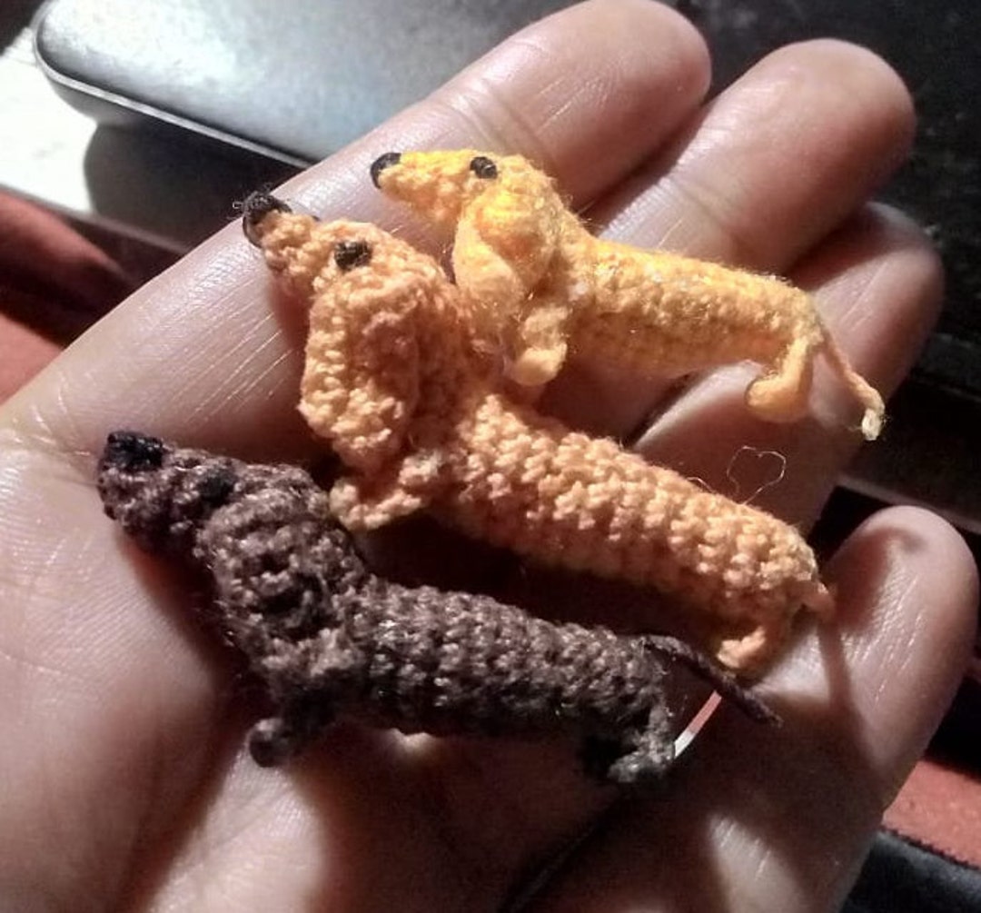 Cute Crochet Mini Dog, Amigurumi Art Doll, Miniature Amigurumi ...