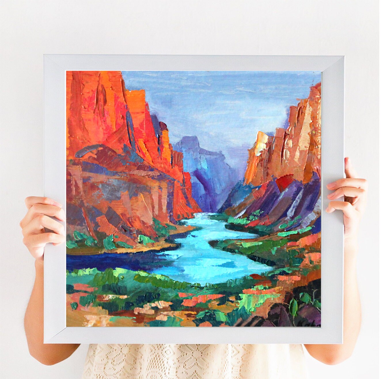 Grand Canyon Painting Original Art Impasto Arizona National Park Grand ...
