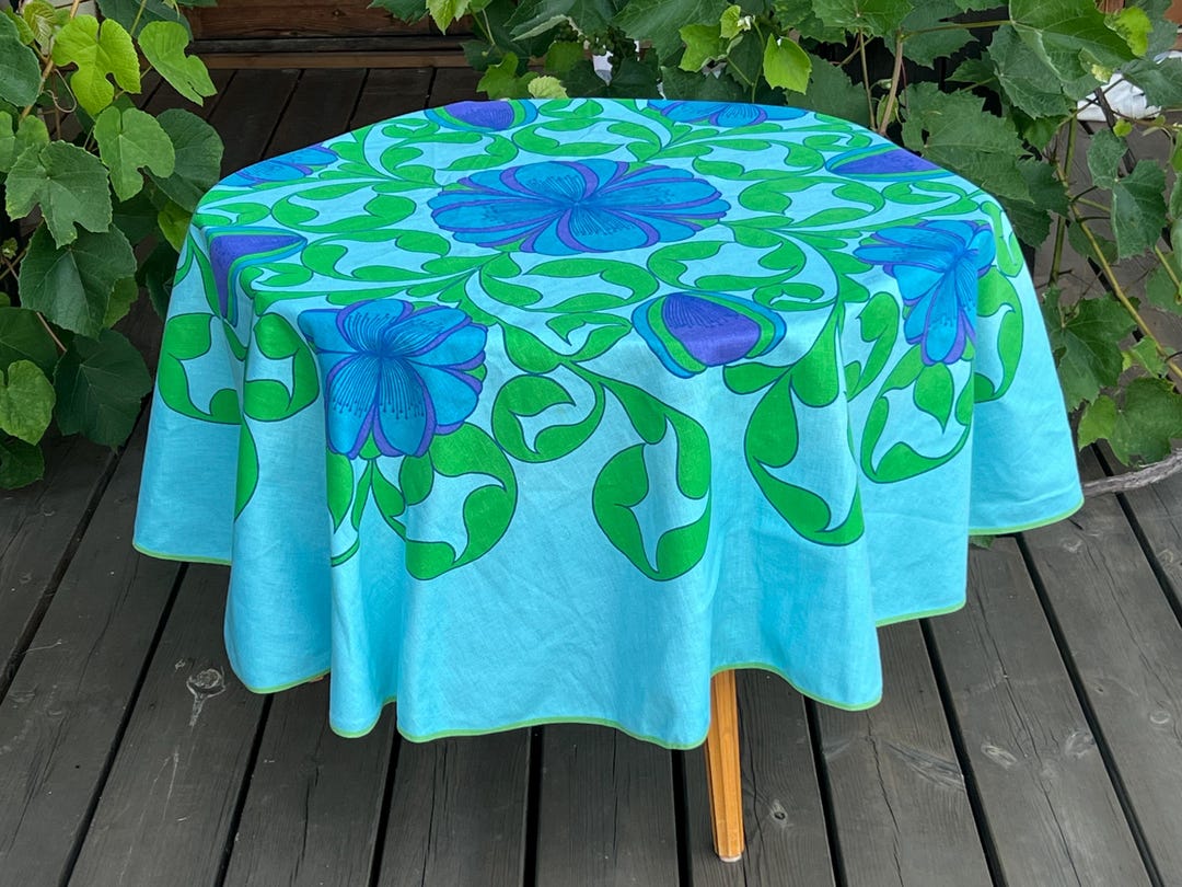 Scandinavian Fabric Big Tablecloth Scandinavian Vintage Round Hand ...