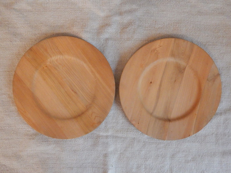 Set of 2 Juniper Wood Cake Plate Rustic Wood Serving Platter Handmade ...