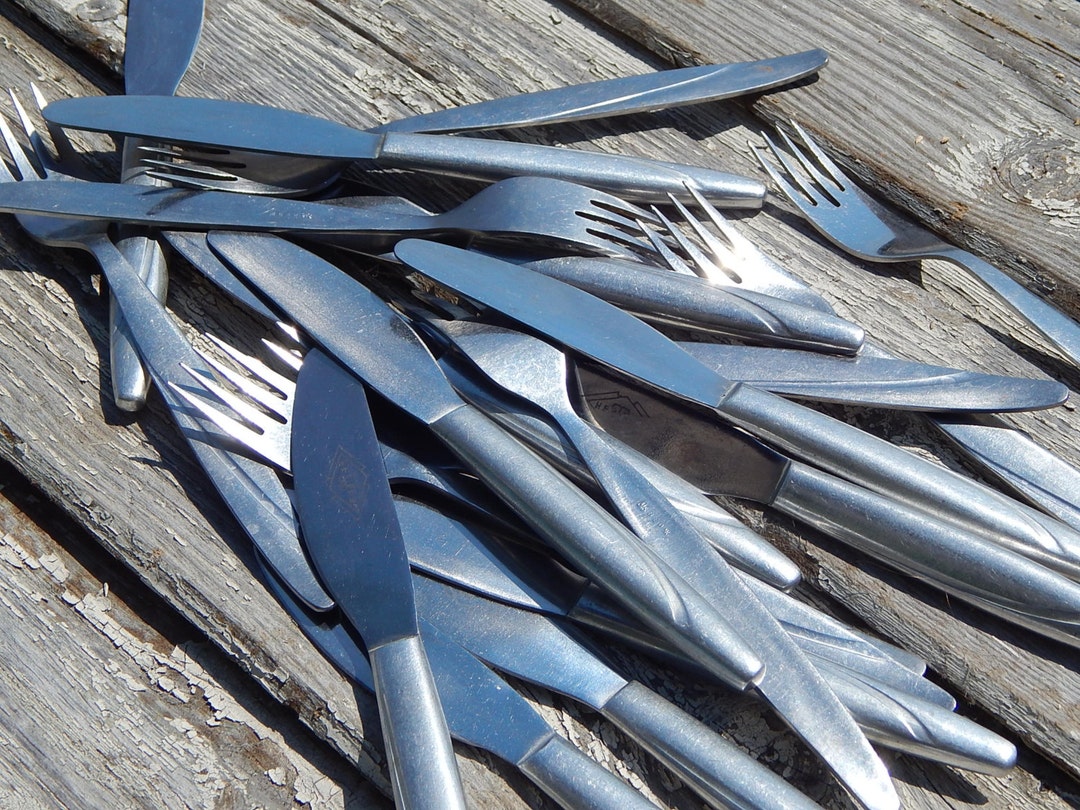 Soviet Vintage 9 Forks and 9 Knives N Cutlery Soviet Flatware Made in ...