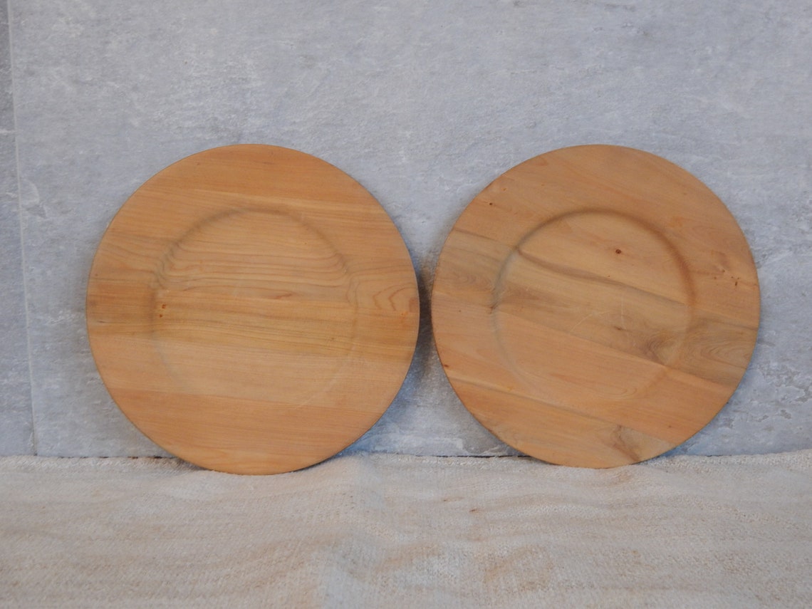 Set of 2 Juniper Wood Cake Plate Rustic Wood Serving Platter Handmade ...