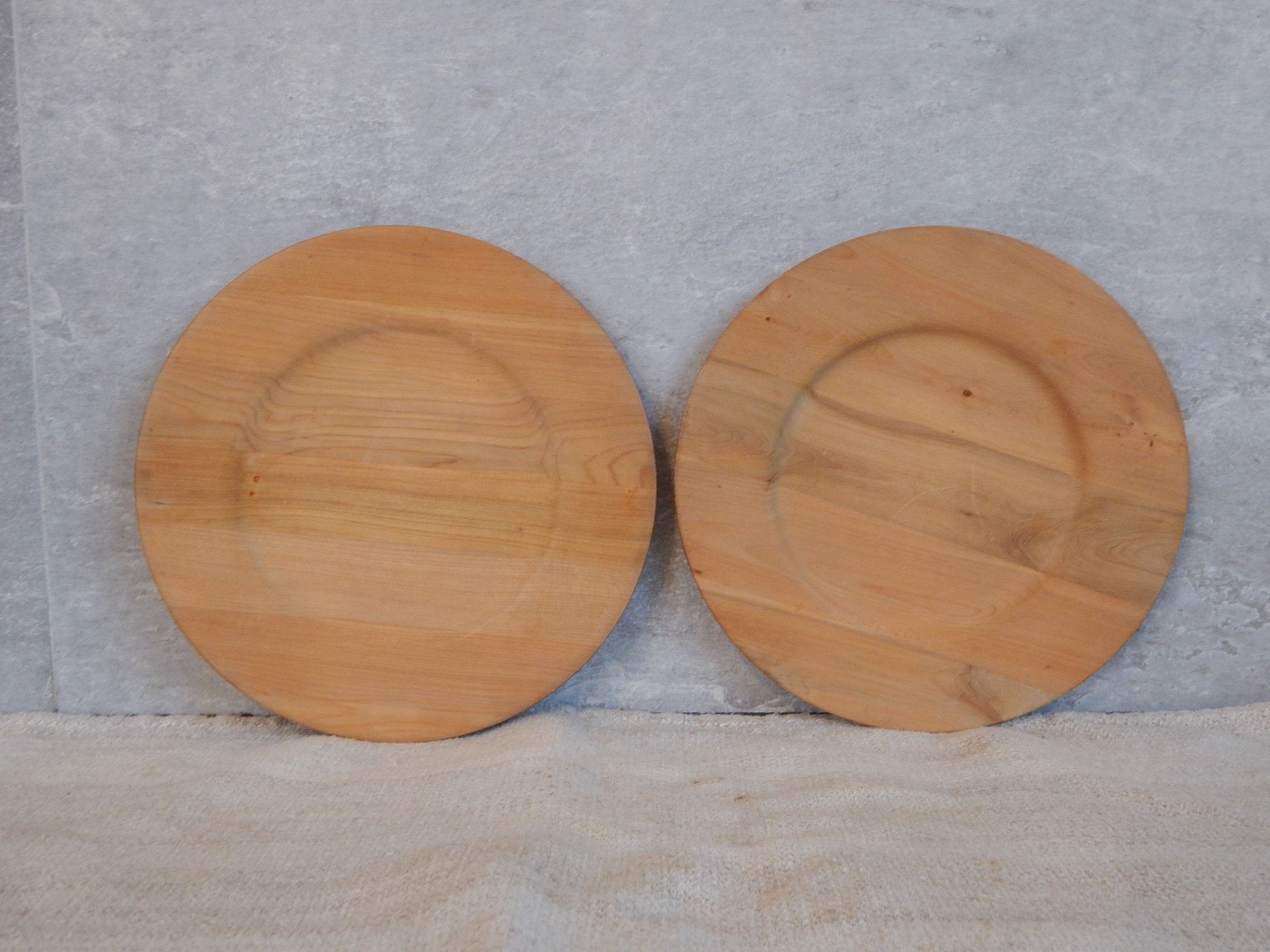 Set of 2 Juniper Wood Cake Plate Rustic Wood Serving Platter Handmade ...