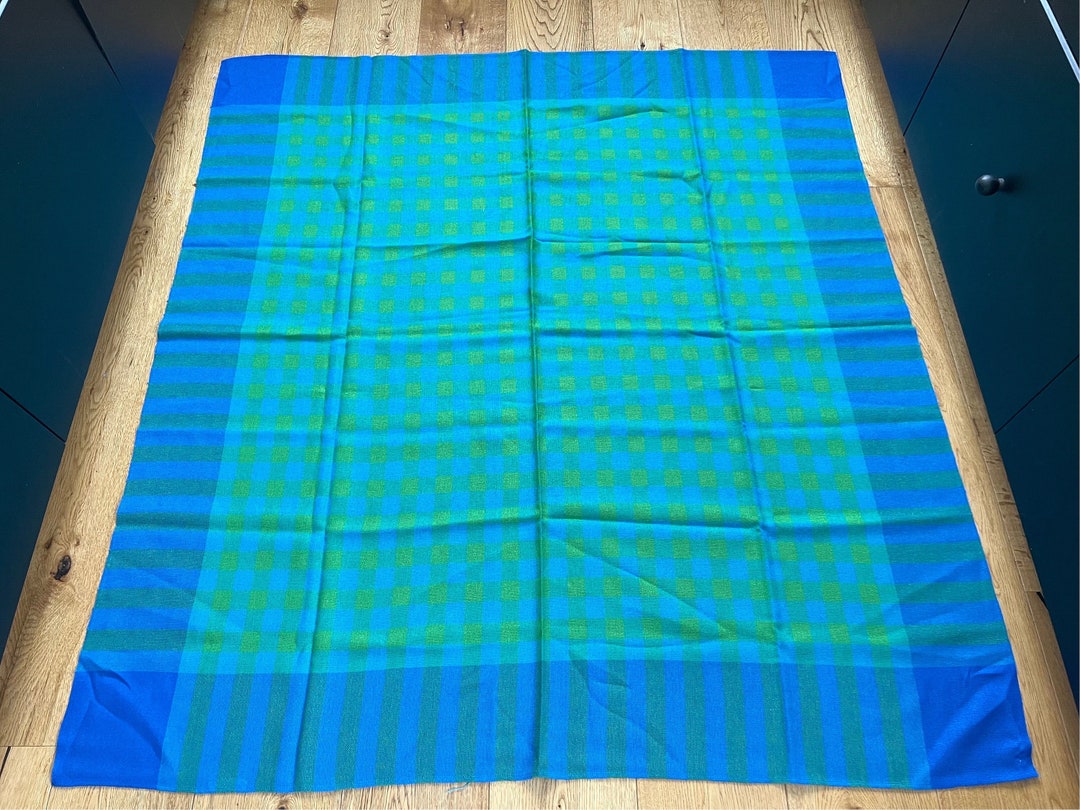 Scandinavian Vintage Almedahls Tablecloth 70s Swedish Table Cloth Blue ...