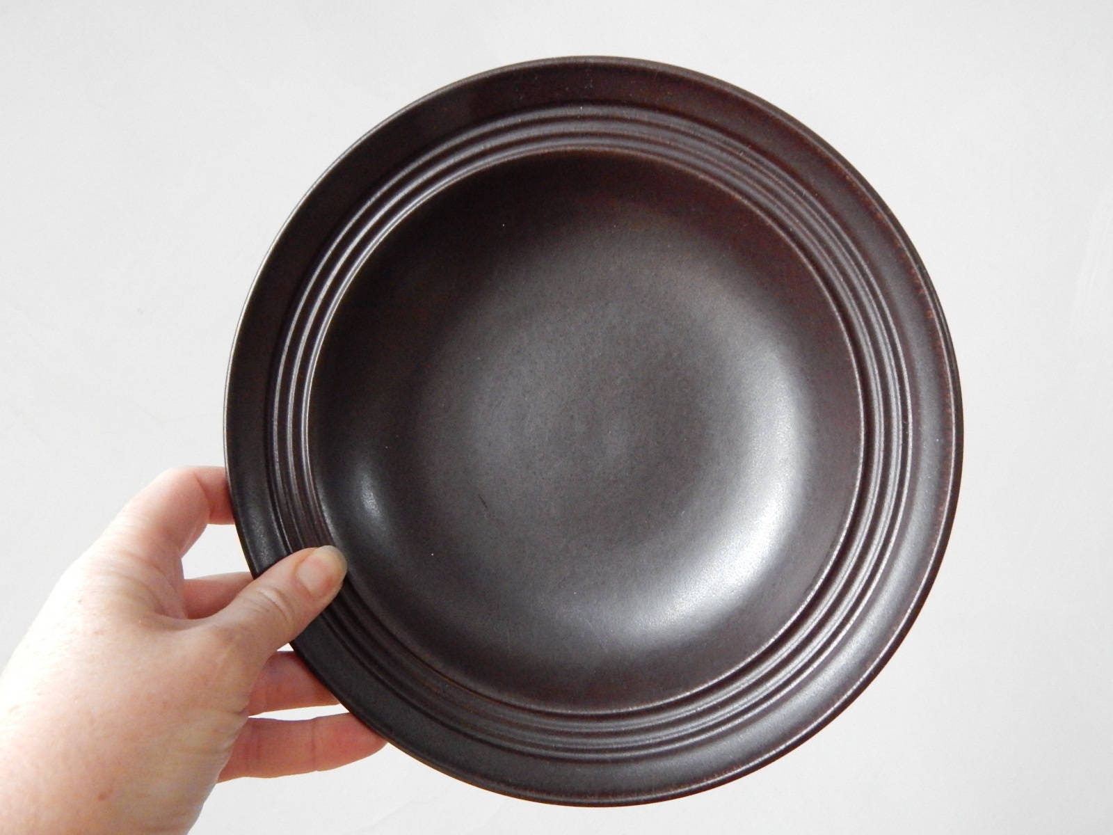 Set of 2 Scandinavian Vintage Hoganas Ceramic Deep Brown Bowls - Etsy